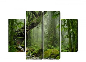 Vícedílný obraz Zeleň Deštného Pralesa Nedostatek Nedostatek Přírodní plátno 200x150