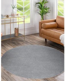 koberec kulatý SOFTY Jednotný, Jednobarevný, šedá velikost kruh 200 cm | krásné koberce cz