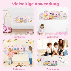 Costway Batole Activity Wall 11-in-1 Montessori dřevěná nástěnná hračka