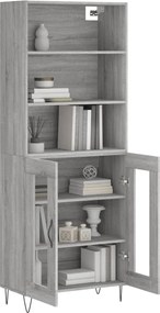Skříň highboard šedá sonoma 69,5 x 34 x 180 cm kompozitní dřevo 3189315