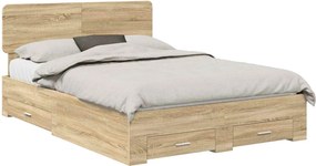 Rám postele s čelo Sonoma dub 140 x 190 cm Kompozitní dřevo 3412375
