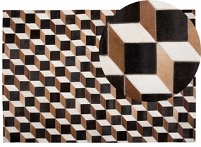 Kožený koberec bílý 140 x 200 cm ALPKOY Beliani