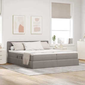 Postel s úložným prostorem s čelo 2 ks Taupe Umělá kůže 3370952