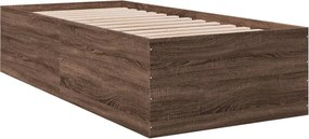 Rám postele hnědý dub 100 x 200 cm kompozitní dřevo 3280964