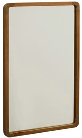 Hnědé teakové nástěnné zrcadlo Kave Home Shamel 70 x 45 cm