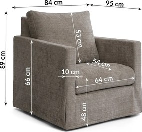 Šedý potah 84 cm Paphos – Ropez