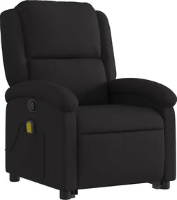 Zvedací masážní polohovací křeslo černé textil 3204178