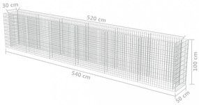 Gabionový vyvýšený záhon pozinkovaná ocel Dekorhome 540x90x50 cm