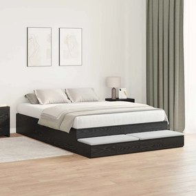 Rám postele s úložným prostorem se zásuvkou Černý dub 160 cm 3335654