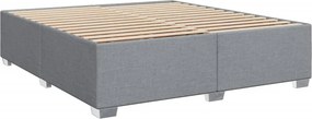 Box spring postel s matrací světle šedá 200 x 200 cm textil 3286009