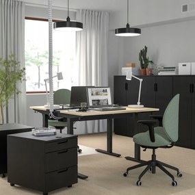 IKEA MITTZON Psací stůl 120x80 cm dýha bříza/černá