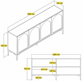 Skříňka Lyon Brown and Black