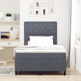 Postel s boxspringem s matrací Tmavě šedá 120 x 200 cm samet 3339759