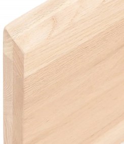 Nástěnná police 140x40x(2-4) cm neošetřené masivní dubové dřevo - Default Title