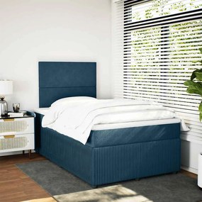 Box spring postel s matrací modrá 120 x 190 cm samet 3294584