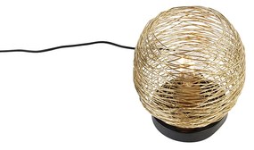 Designová stolní lampa zlatá s černou 20 cm - Sarella