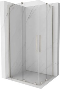 Mexen Velar Duo, sprchový kout s posuvnými dveřmi 90 x 80 cm, 8mm čiré sklo, broušená ocel, 871-090-080-02-97