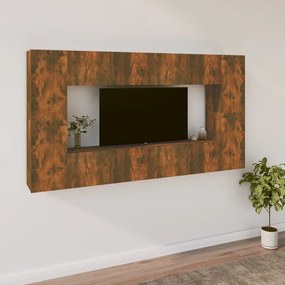 8dílný set TV skříněk kouřový dub kompozitní dřevo