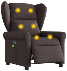 Elektrické masážní polohovací křeslo tmavě hnědé textil 3303369