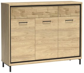 Obývací stěna Mediolan - sestava E - natural hikora + dekorační deska