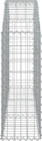 Klenutý gabionový koš 150 x 30 x 80/100 cm pozinkované železo 153444