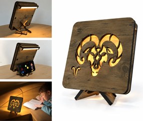 Li-Go Znamení "Beran" lampa 19x19cm provedení povrchu: jedle