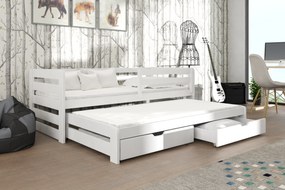 Dětská postel 80 cm SIMO (s roštem a úl. prostorem) (bílá). 1012997
