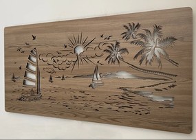 Li-Go "Moře" světelný obraz 230V 120x60cm provedení povrchu: dub světlý