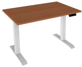 NOBL Dynamic + Elektr. nastavitelný polohovací stůl 120x80 s pamětí Dynamic + Dekor stolové desky: třešeň, Barva podnože: bílá