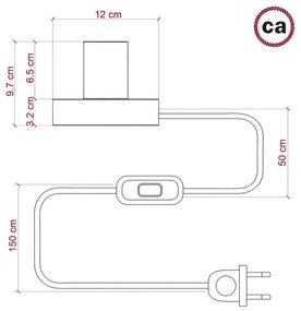 creative cables Svítidlo posaluce mini-ufo s oboustranným dřevěným diskem z kolekce pemberley pond s textilním kabelem, vypínačem a zástrčkou Barva: Fuller+Lincoln