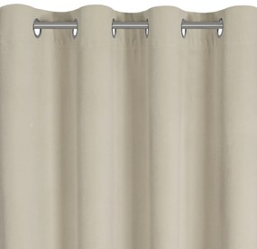 ZATEMŇOVACÍ ZÁVĚS (100%) NA KROUŽCÍCH NITA 140X250 CM BÉŽOVÁ