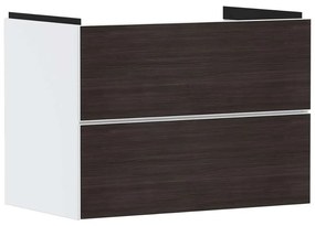 Hansgrohe Xevolos E - Umyvadlová skříňka 78x58x48 cm, 2 zásuvky, matná bílá/tmavý dub 54178730