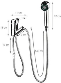 ISO Dřezová páková baterie s vytahovací sprchou, chrom, 8621