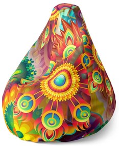 Sedací vak Pear barevné obrazce - dětský, barevná
