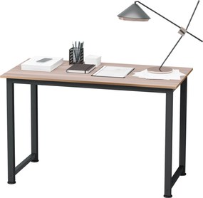HOMCOM Moderní pracovní stůl se ocelovým rámem a nastavitelnými nohami pro domácí kancelář 120x60x76 cm Černý | Aosom