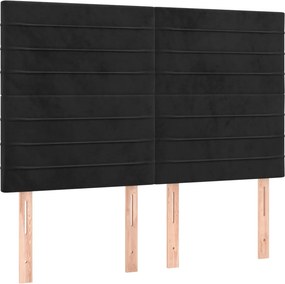 Box spring postel s matrací a LED černá 140x190 cm samet 3136181