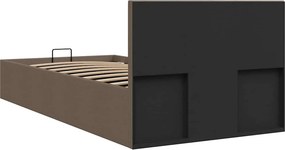 Rám postele s úložným prostorem taupe textil 90 x 200 cm 285594