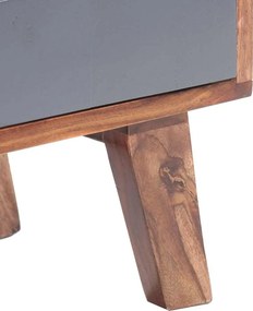 TV stolek šedý 140 x 30 x 45 cm masivní dřevo 286369