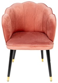 Růžová sametová jídelní židle Fannie - 59*62*79 cm