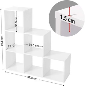 SONGMICS Regál bílý 6 kostek 98x98 cm