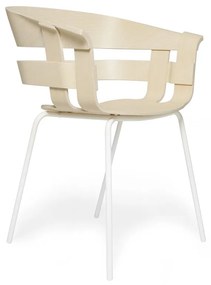 Kovová židle Wick bílá / jasan přírodní