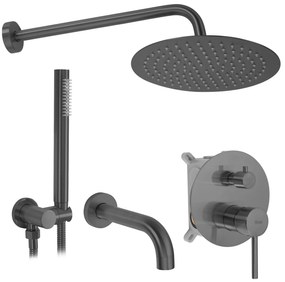 Rea Lungo, podomítkový vanovo-sprchový set + BOX, grafitová, REA-P6380