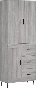 Skříň highboard šedá sonoma 69,5 x 34 x 180 cm kompozitní dřevo 3196033