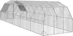Výběh pro slepice se střechou 2,5x10x2,25 m pozinkovaná ocel 3328529