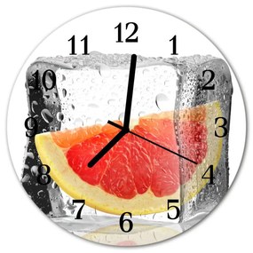 Nástenné skleněné hodiny Kostky grapefruitu