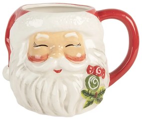Keramický hrnek Santa Claus s červenou čepicí - 16*12*11 cm / 550ml