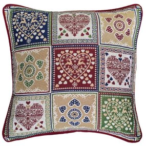 SCANquilt povlak MOTIV srdce patch pestrá 40 x 40 cm