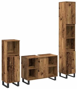 Sada koupelnového nábytku 3 ks Hnědá 30 x 30 x 180 cm 3378510