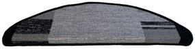 Vopi koberce Nášlapy na schody Geneve šedý půlkruh, samolepící - 28x65 půlkruh (rozměr včetně ohybu)