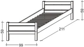 Gazel ROXY postel 90 x 200 cm přírodní